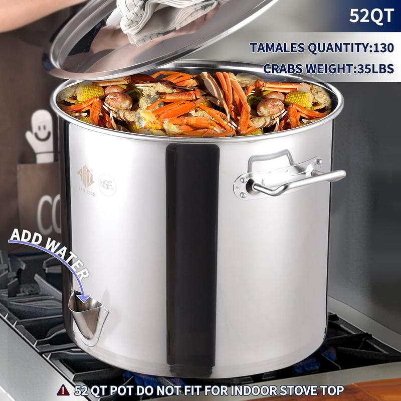 Stainless Steel Steamer Pot with Propane Burner for Outdoor Cooking ...