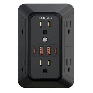 Wall Charger Surge Protector 5 Outlet Extender with 4 USB Charging ...