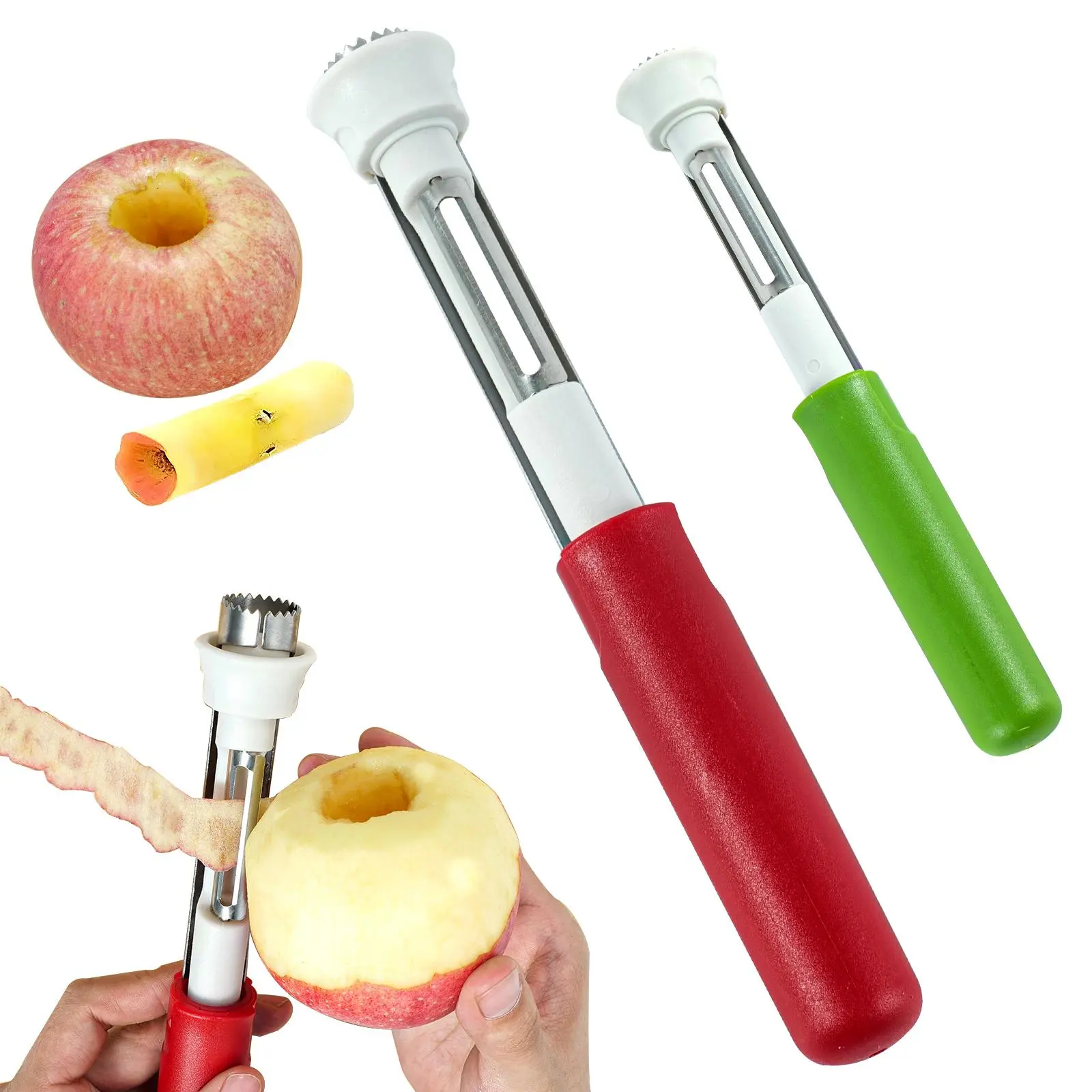 2 in 1 Apple Corer and Peeler, Apple Core Removal Tool, Stainless Steel ...