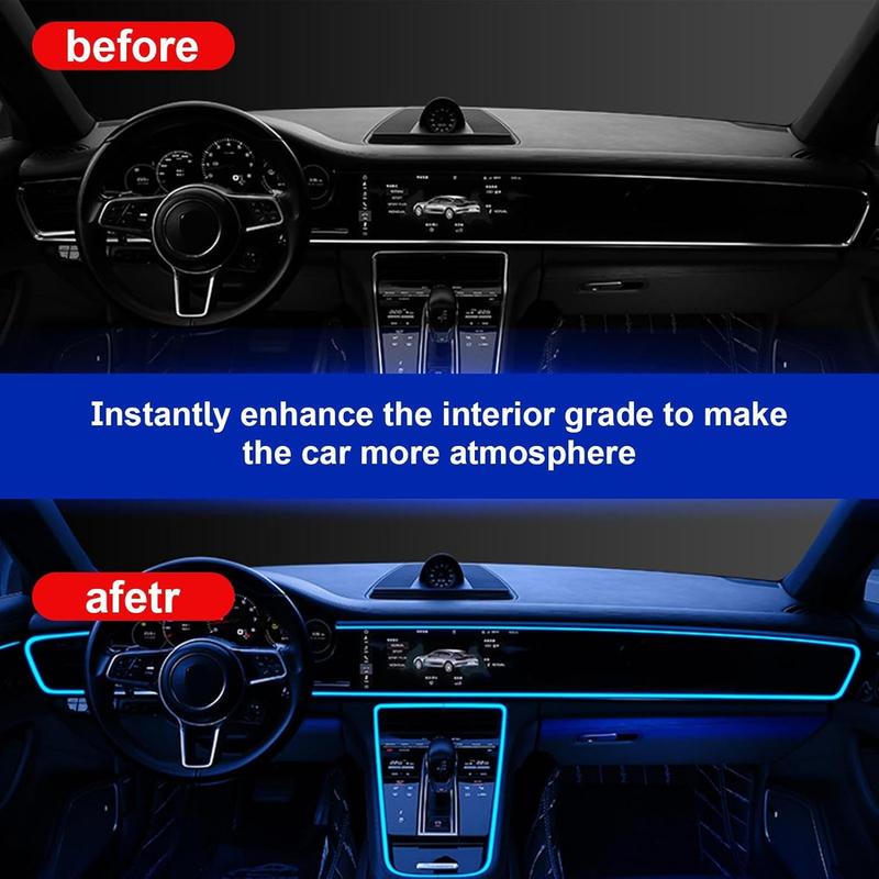 USB Powered Car Interior LED Dashboard Light 5M Fiber Ambient Magic ...