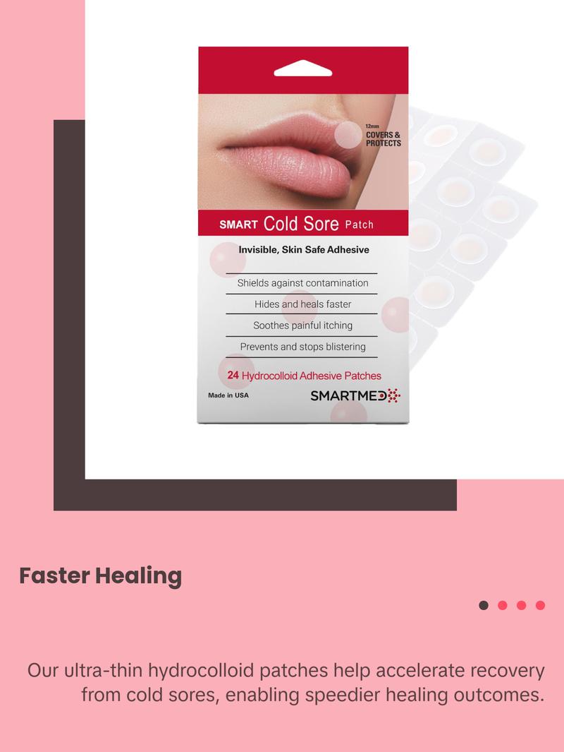 SMARTMED Cold Sore Patches – Clear Hydrocolloid Cover for Lips & Fever ...
