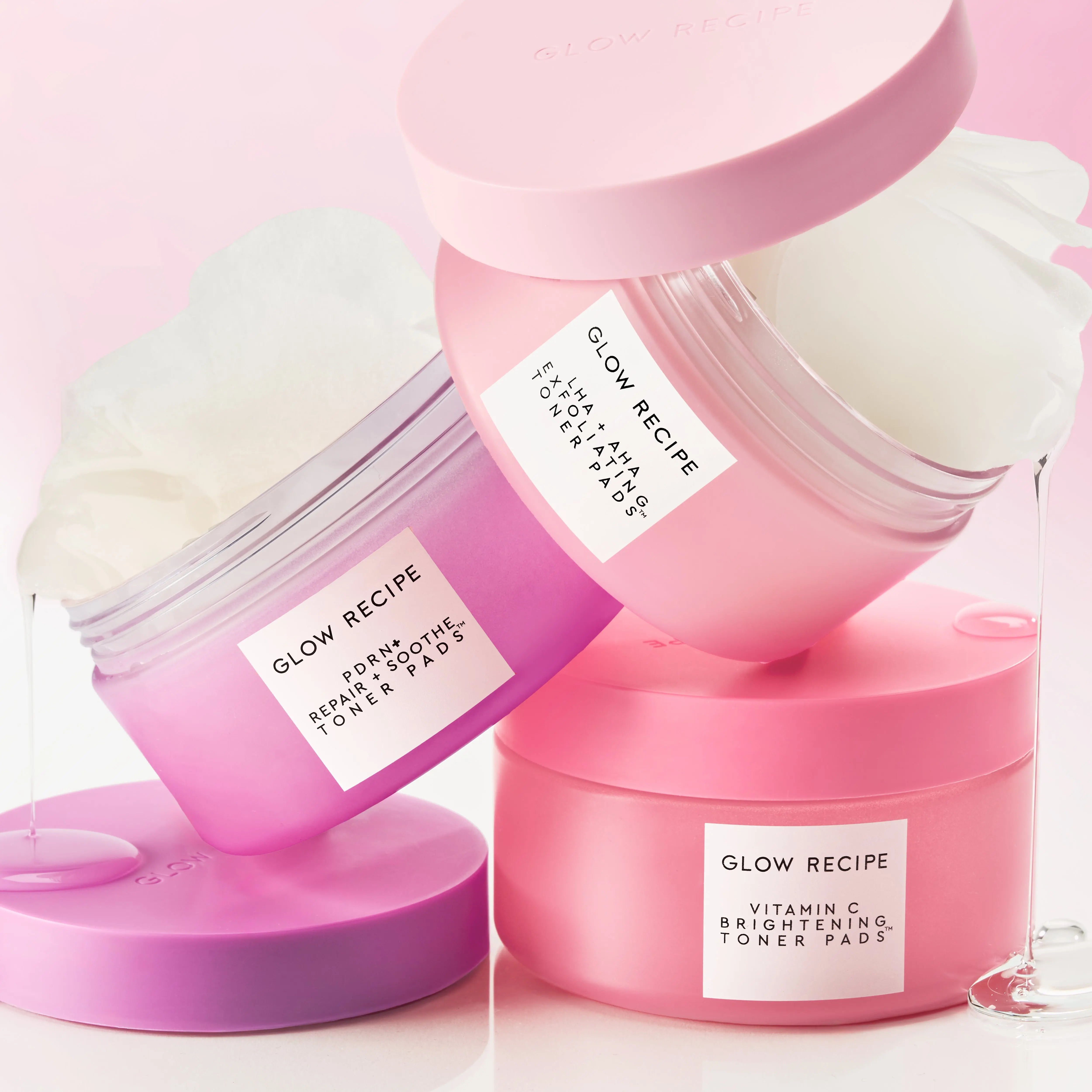 Glow Recipe Toner Pads Trio Bundle - Full Collection, Korean Toner Pad ...