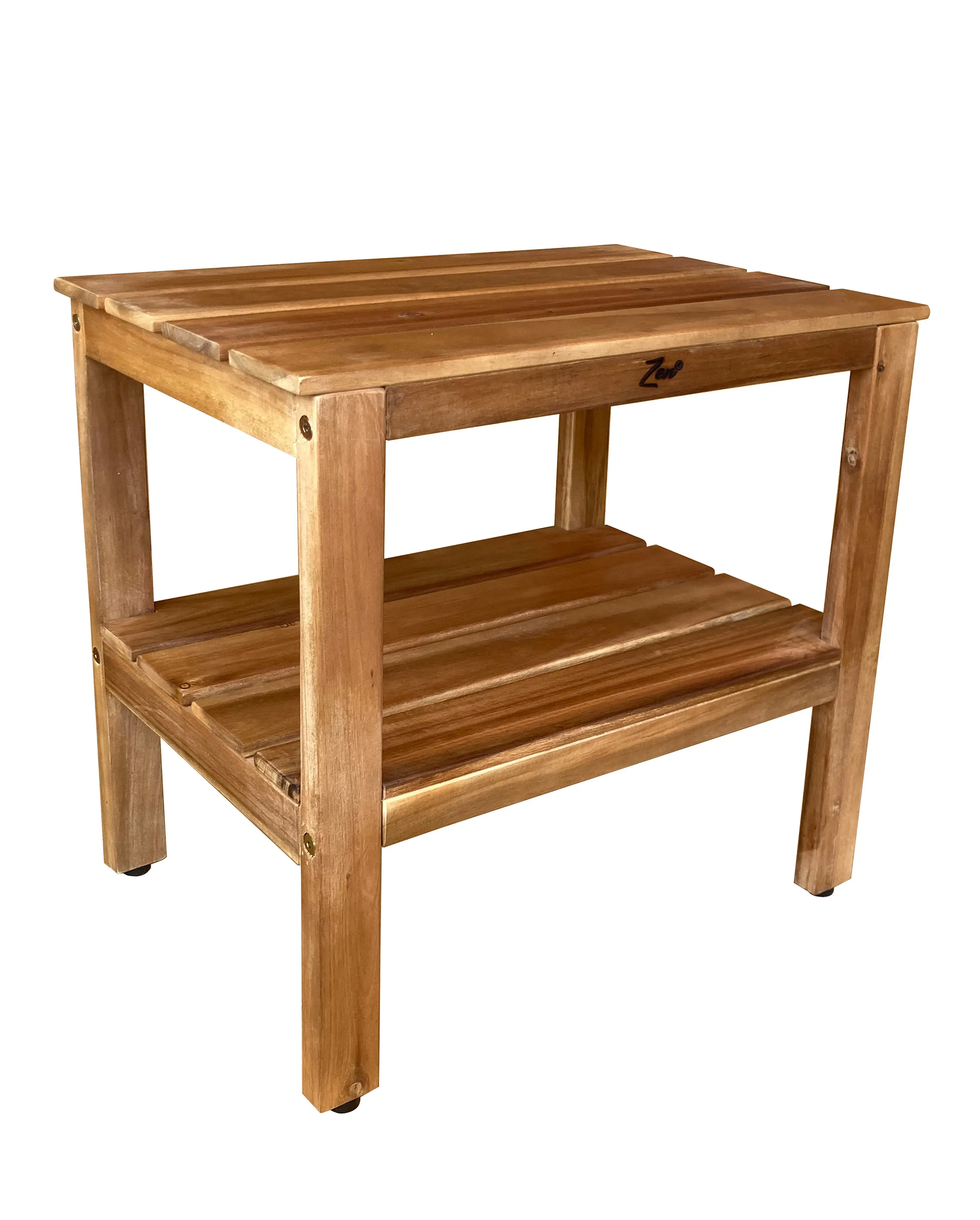 Zen® Acacia Wood 18" Length Shower Bench with Shelf - TikTok Shop