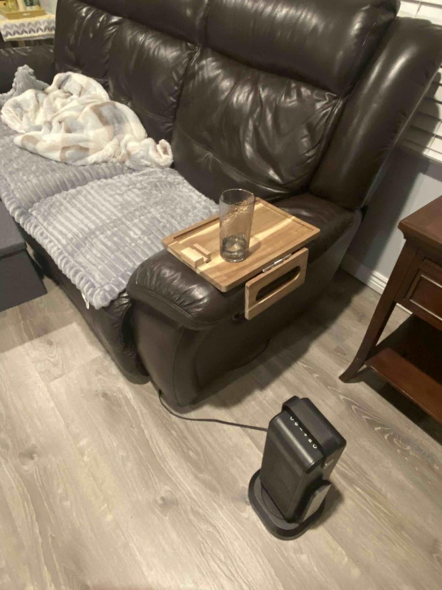 Cella Acaica Wood Sofa Arm Tray Snack Table w/ Tablet Holder - TikTok Shop