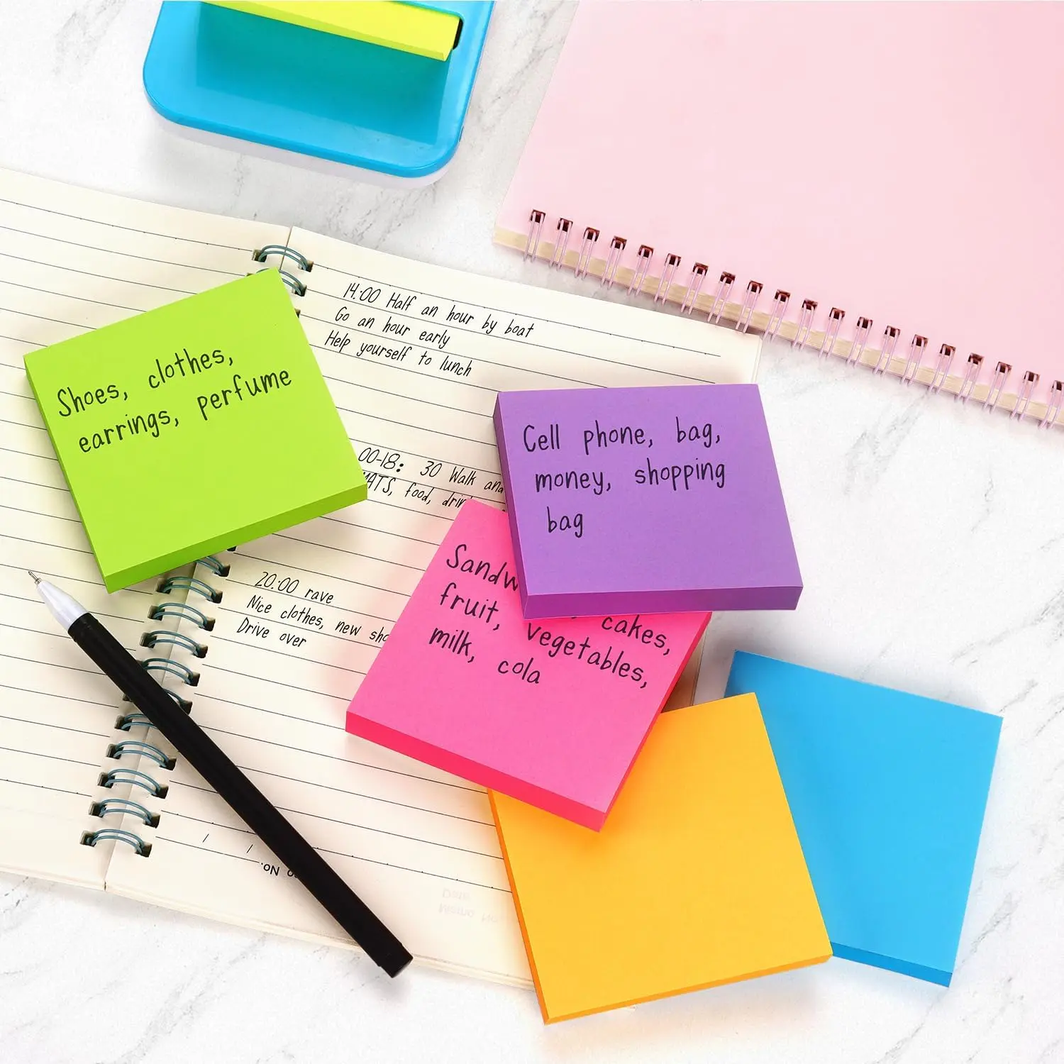 Sticky Notes 3X3 Pop up Self-Stick Notes Pads with 6 Bright Colors ...