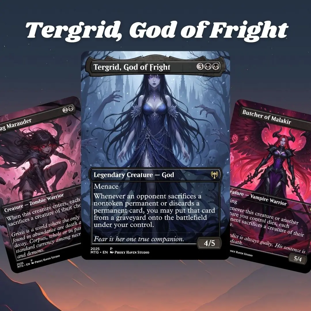MTG Proxy 100+ Card Commander Deck Tergrid God of Fright Discard ...
