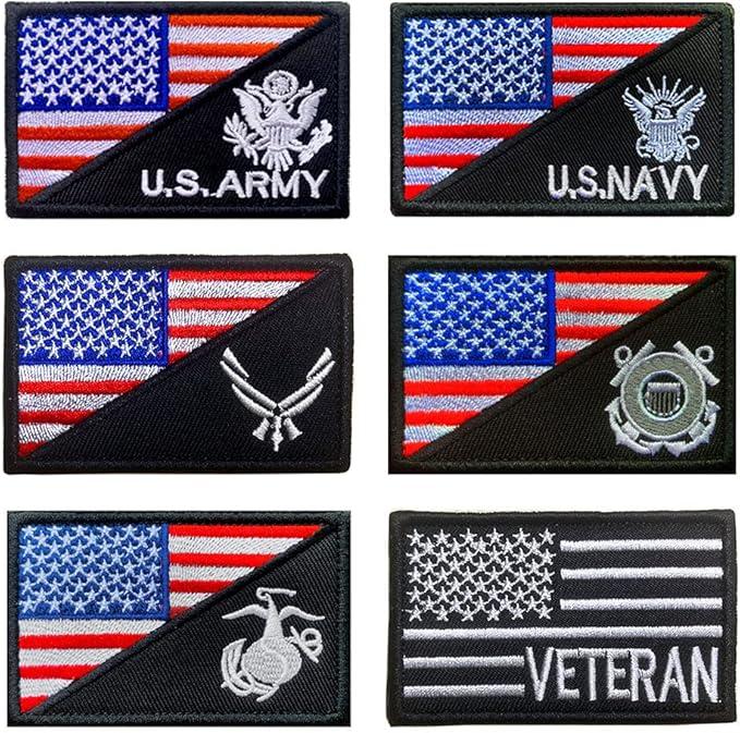 6 Pack Tactical Patch Set of U.S. Army U.S. Navy U.S. Air Force Coast ...