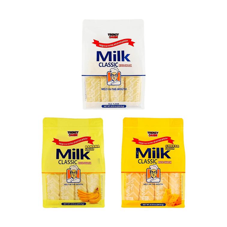 Milk Classic Rice Cracker Individually Wrapped Oven-Baked Snack with ...