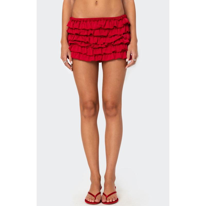 Edikted Women's Constance Ruffled Mini Skirt - Multicolor