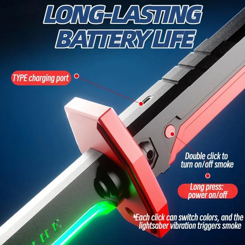 Sparkblade Sword with Sparks Smoke 7-Color LED Lighting Effects Sound ...