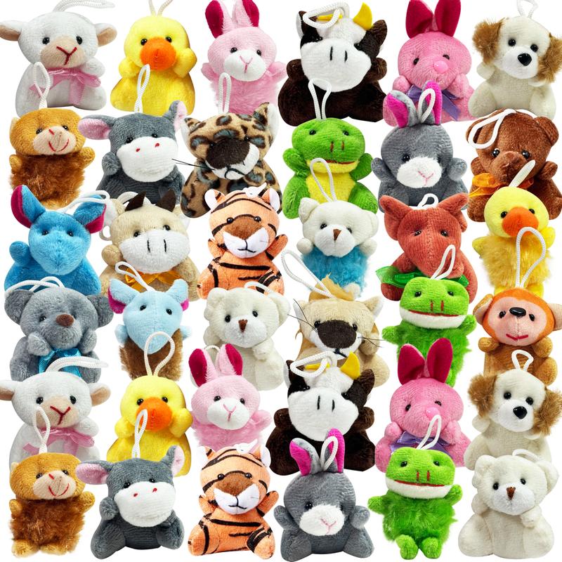 24PCS Mini Animal Plush Toy Assortment (24 Units), Animals Keychain ...