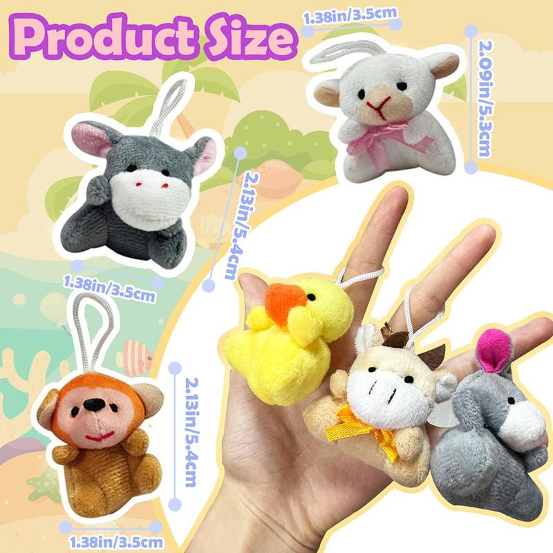 24PCS Mini Animal Plush Toy Assortment (24 Units), Animals Keychain ...