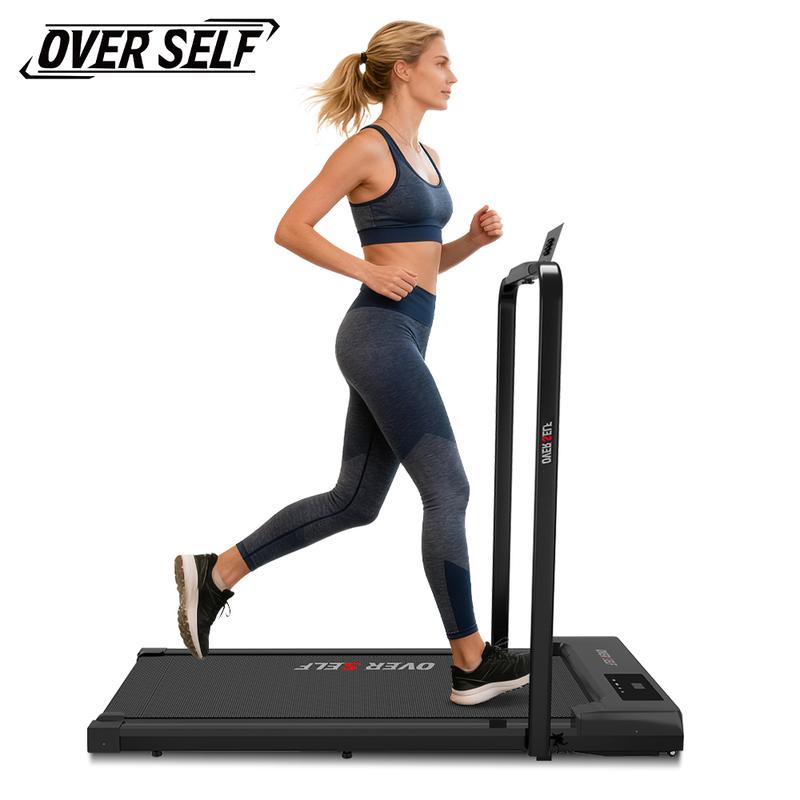 OVER SELF Treadmill 6.2MPH Walking Pad with Wheels Quiet Motor 300LBS ...
