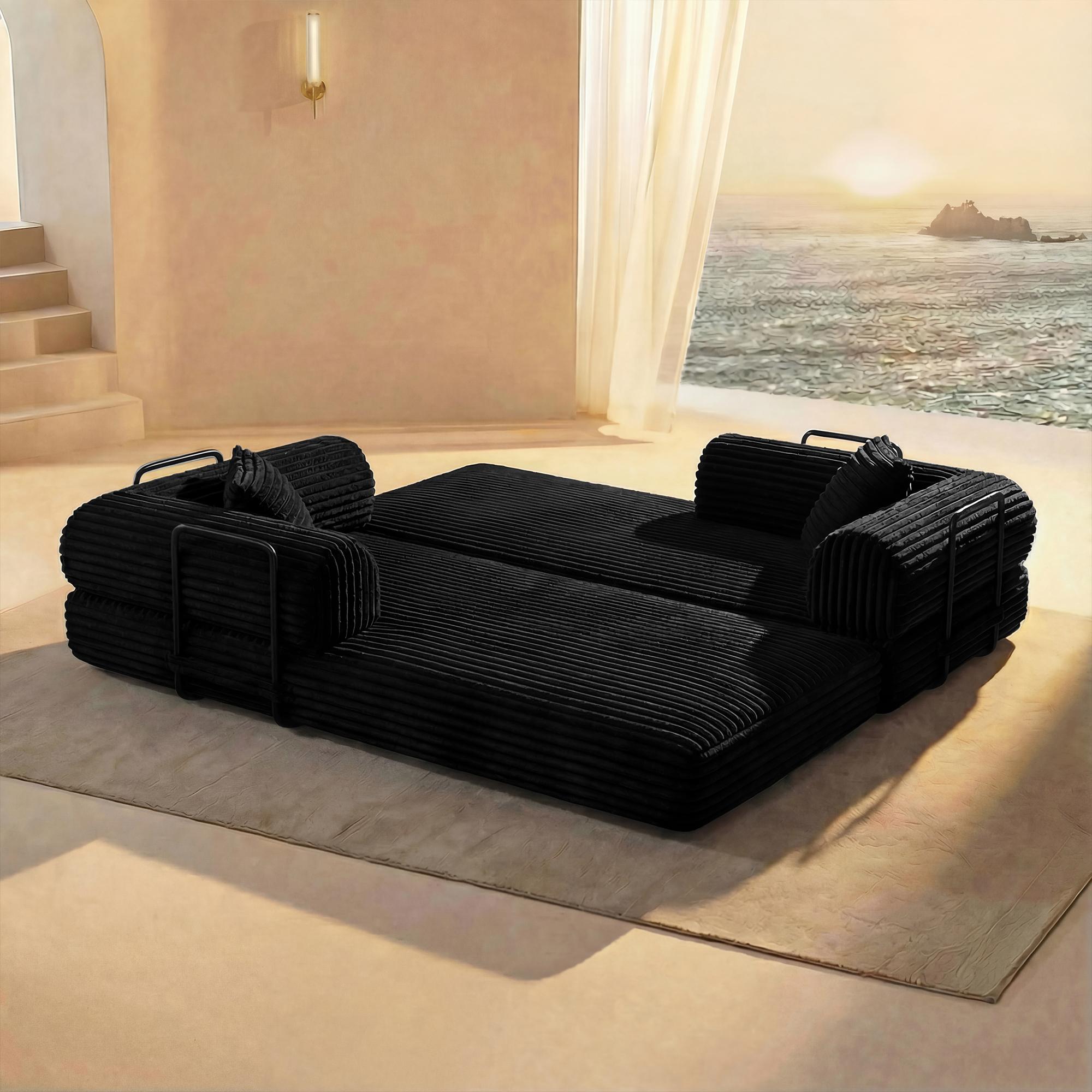 OWYLLDS Convertible Floor Sofa Bed Modular Sectional, Compression Futon ...