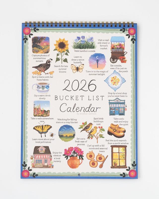 Brooklyn Swenson 2026 Bucket List Calendar Spiral Bound Art Planner ...