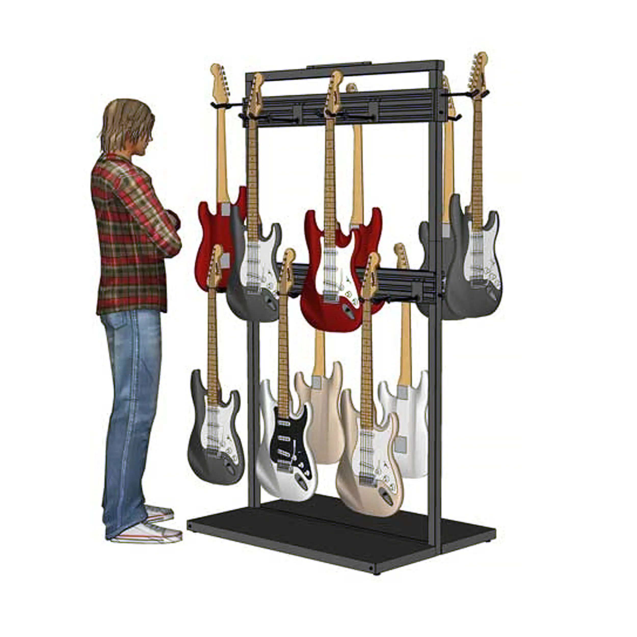D'Luca Free Standing Modular Guitar Display Double Tier - TikTok Shop
