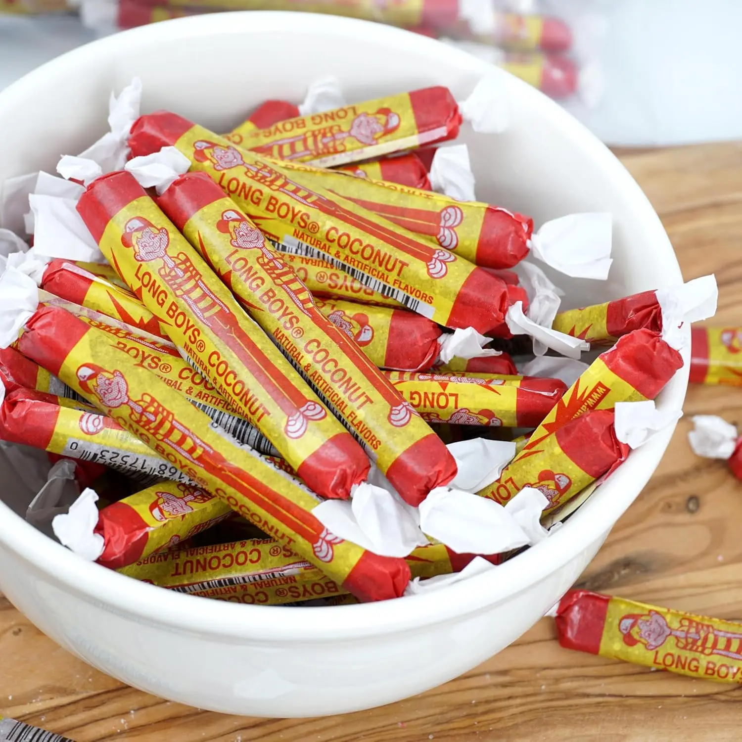 Long Boys Coconut Candy, 1 Pound Bag (Approx. 40 pieces), Coconut Long ...
