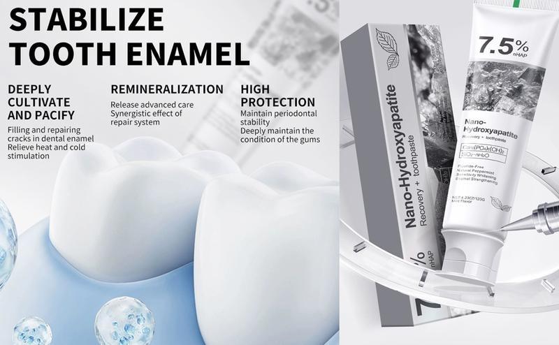 7.5% Nano Hydroxyapatite Toothpaste Helps Remineralize, Protects Enamel ...