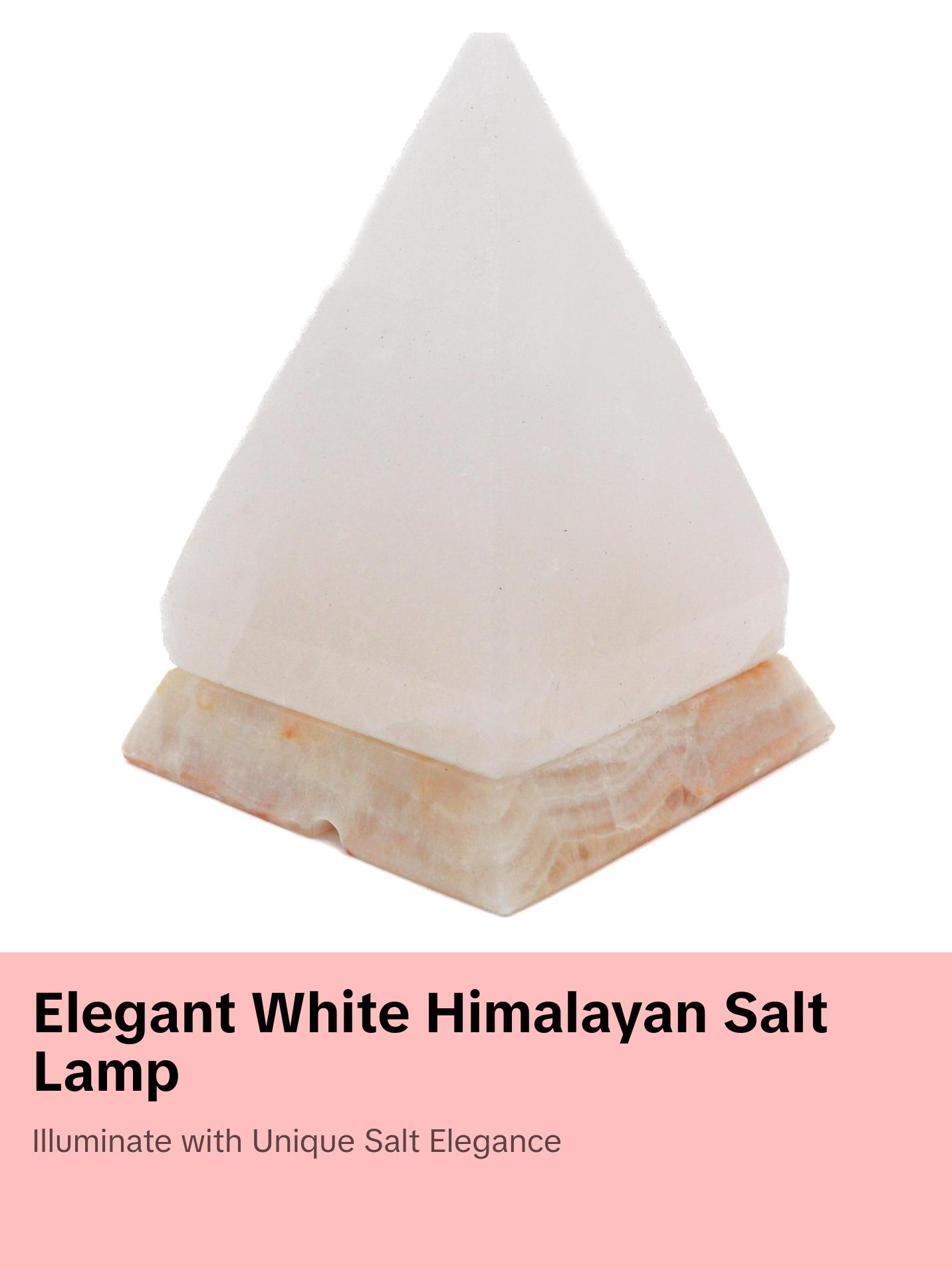 White Himalayan Salt Pyramid Shape Lamp w/ Onyx Marble Base - TikTok Shop