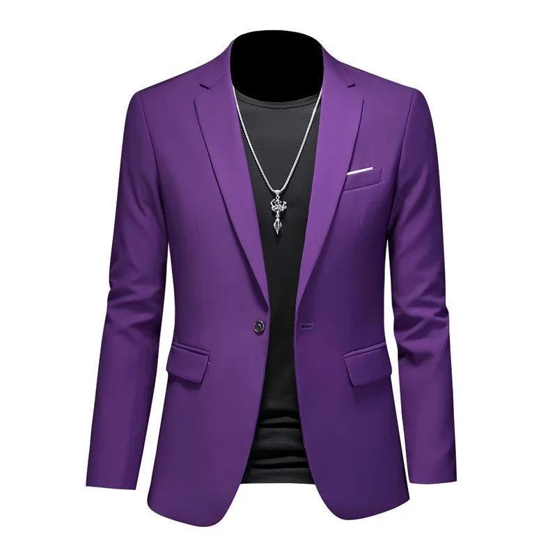 Fashion Solid Color High-end Brand Casual Business Men's Blazer Groom ...